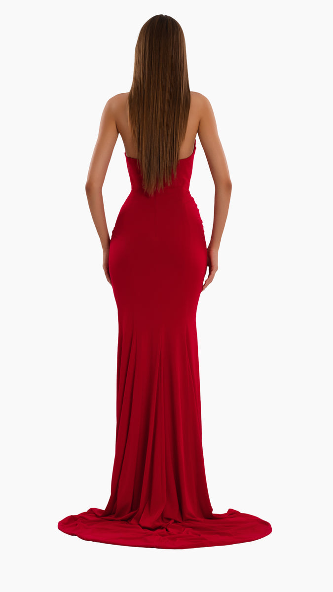Strapless Scarlet Gown – ALBINA DYLA