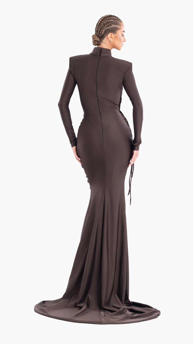 Truffle Drape Gown – ALBINA DYLA