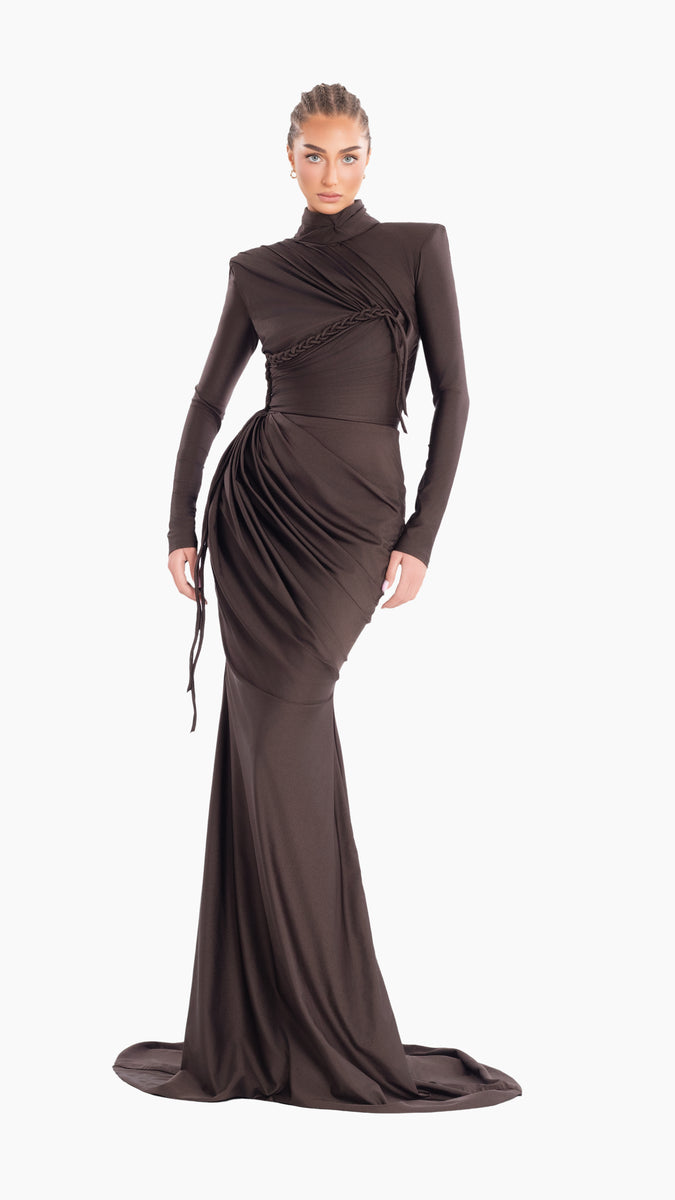 Truffle Drape Gown – ALBINA DYLA